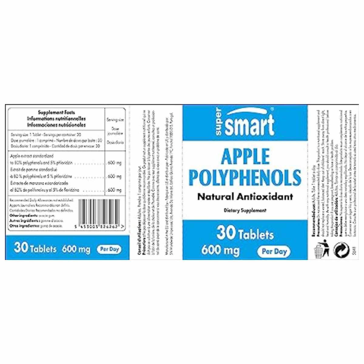 Polifenoles de Manzana 600 mg - 30 Tabletas | Puro Estado Fisico