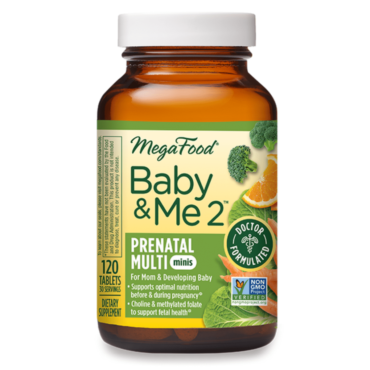 Mega Food Baby & Me 2 Prenatal Minis - 120 Tabletas | Puro Estado Fisico