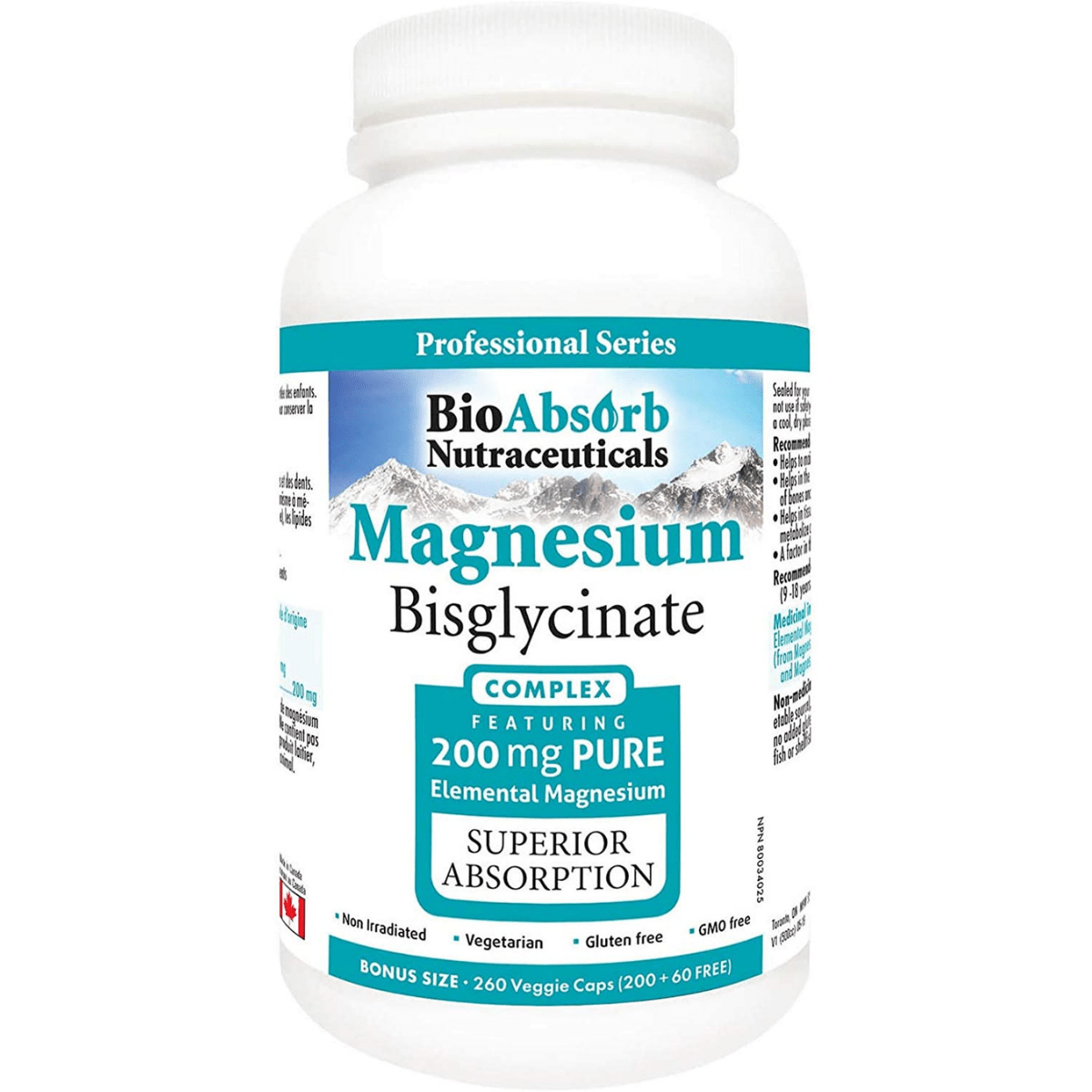 Bio Absorb Nutraceuticals Magnesium Bisglycinate - 260 Cápsulas ...