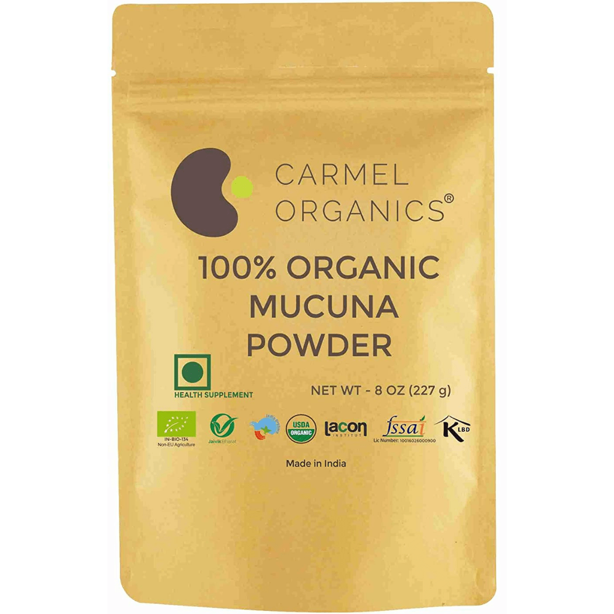 Carmel Organics Mucuna Pruriens - 227 g | Puro Estado Fisico