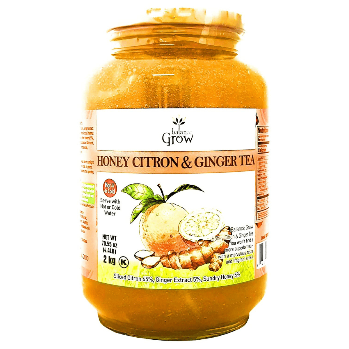 Balance Grow Honey Citron and Ginger Tea - 2 kg | Puro Estado Fisico