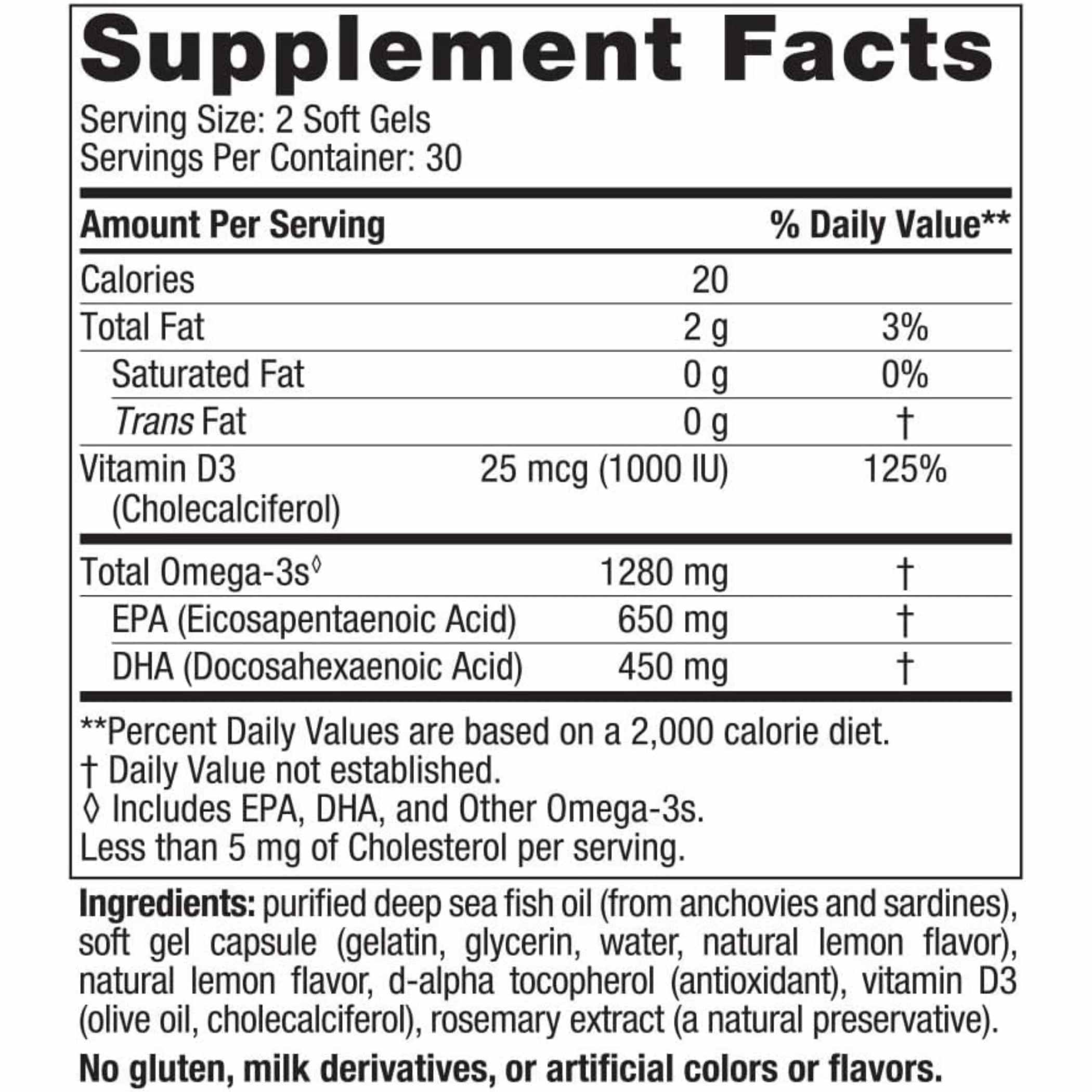Omega 3 con Vitamina D3 - 60 Cápsulas Blandas | Puro Estado Fisico