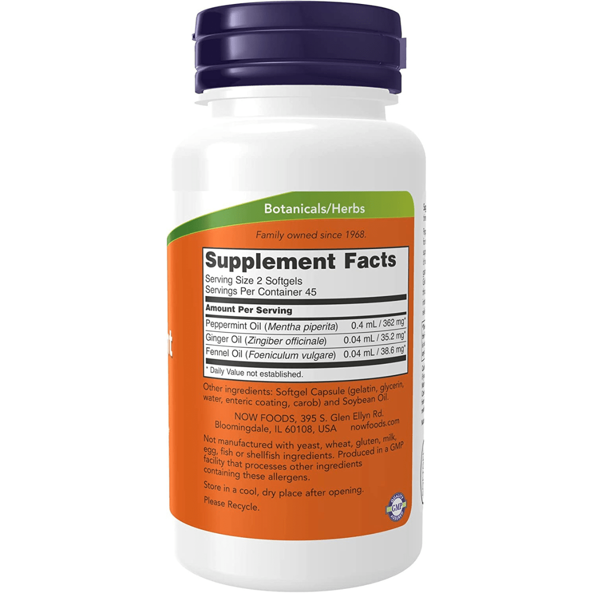 NOW Foods Peppermint Gels with Ginger & Fennel Oils - 90 Cápsulas ...
