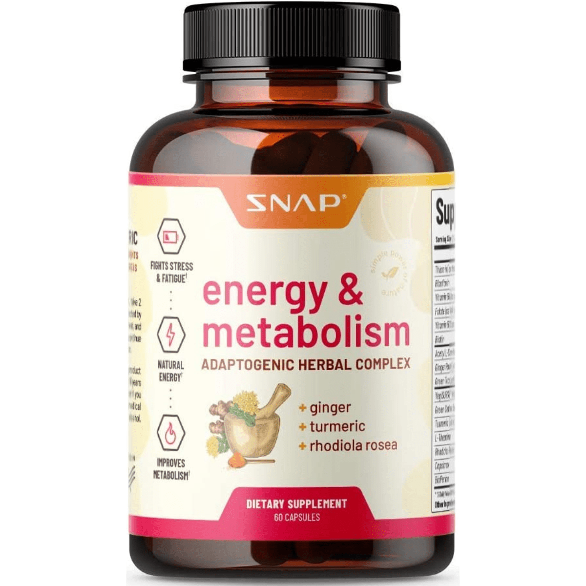 Snap Supplements Energy And Metabolism - 60 Cápsulas | Puro Estado Fisico