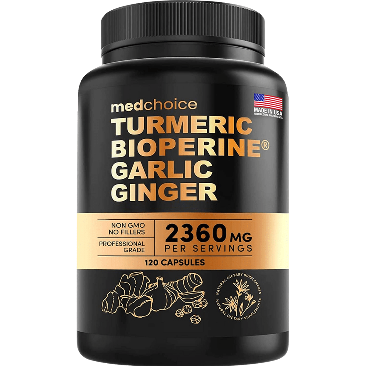 Cúrcuma Con Bioperina 2360 mg - 120 Cápsulas | Puro Estado Fisico