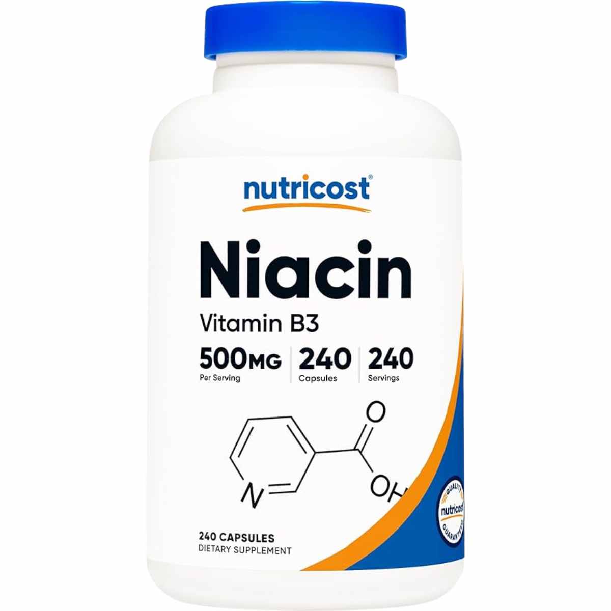 Niacina De vitamina B3 - 500 mg - 240 Cápsulas | Puro Estado Fisico
