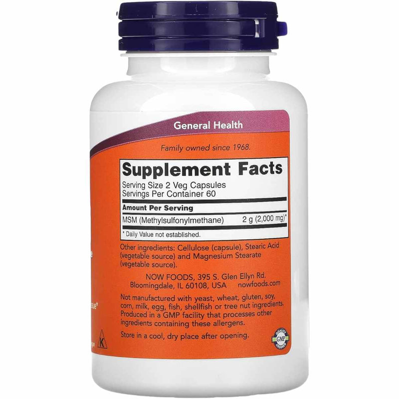 MSM - 1000 mg - 120 Cápsulas Vegetales | Puro Estado Fisico