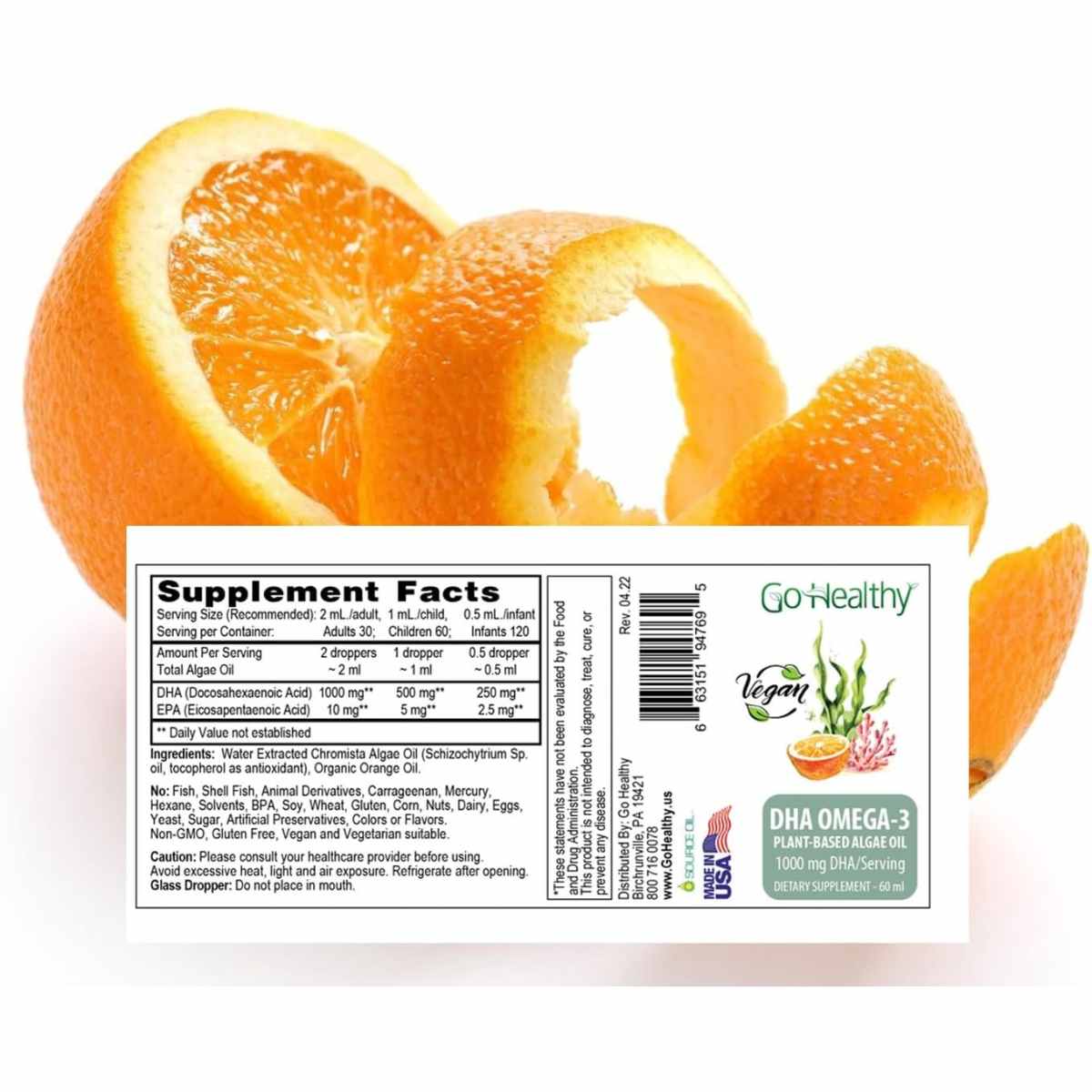 Natural DHA Omega 3 - Naranja - 60 ml | Puro Estado Fisico