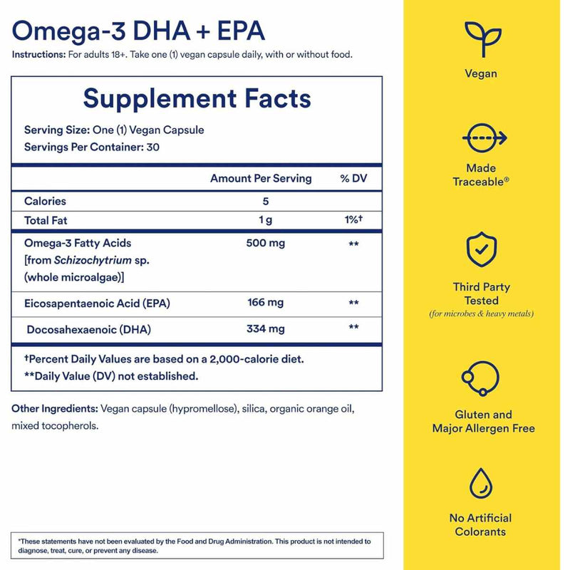 Omega 3 DHA y EPA - 30 Cápsulas Veganas | Puro Estado Fisico